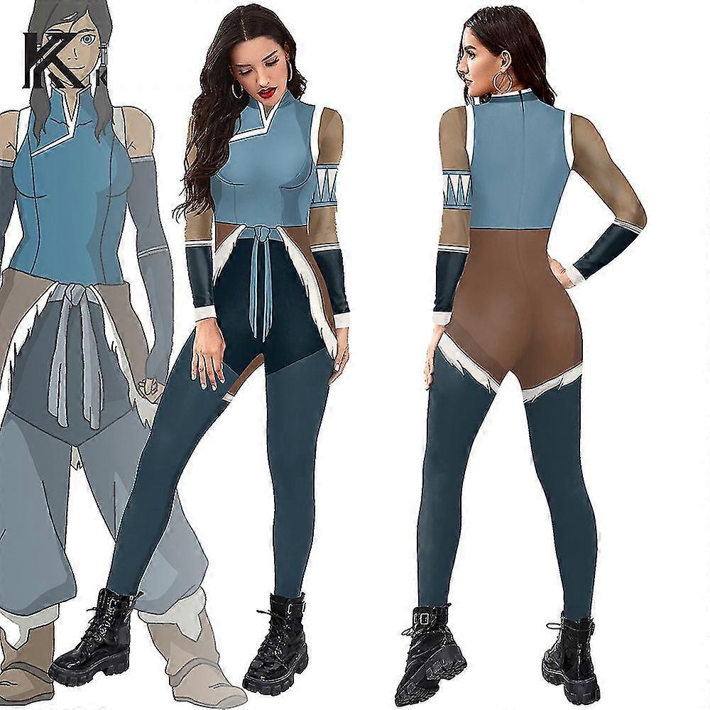 Avatar Korra Legend Jumpsuit Superhero Cosplay Halloween Catsuit Fancy ...