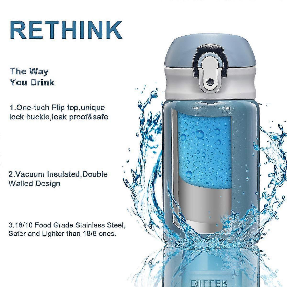 Water Bottle Bottles Flask Women Small Cute 300ml Stainless Steel Metal ...