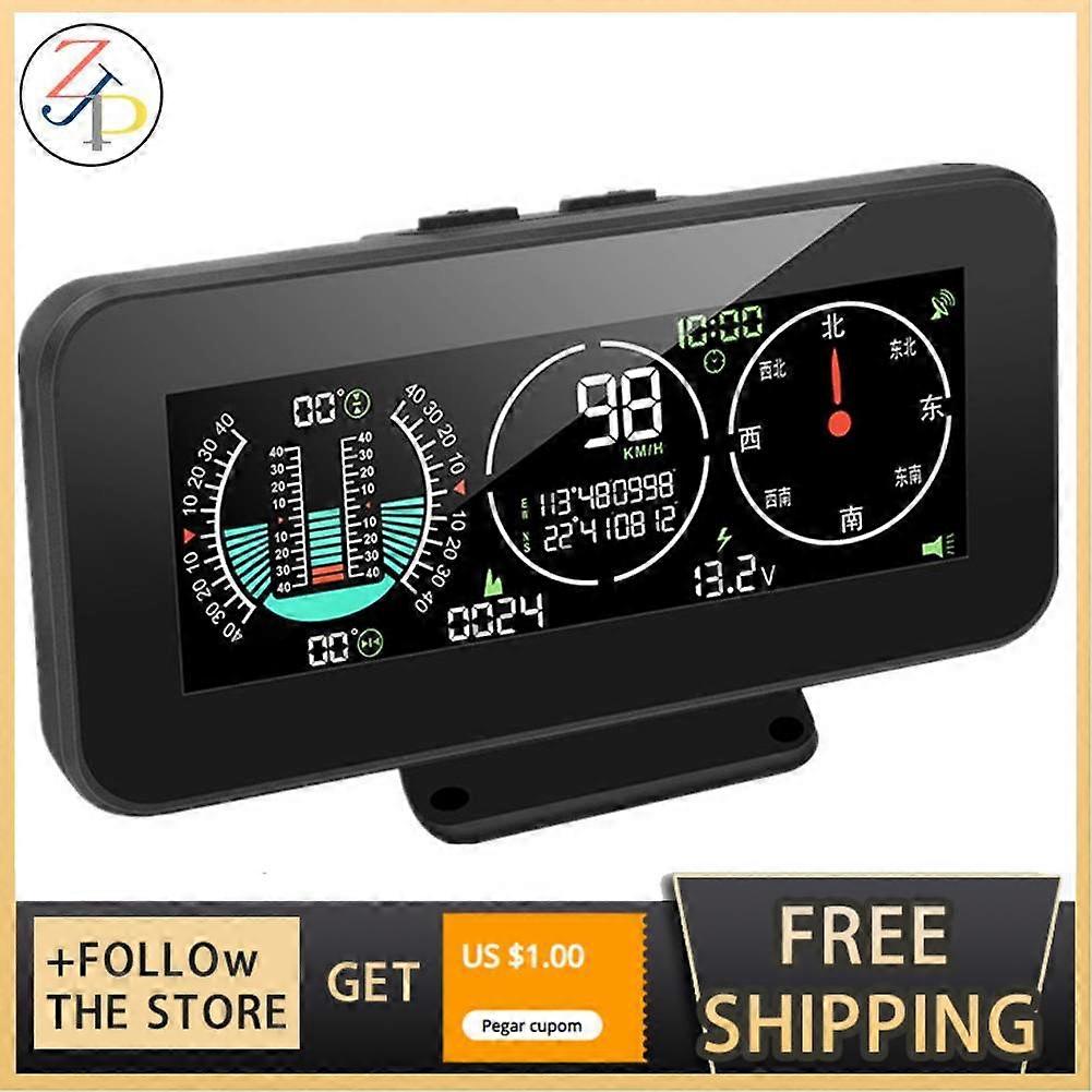 GPS OBD2 HUD Slope Meter Inclinometer Car Compass Speedometer PMH KMH ...