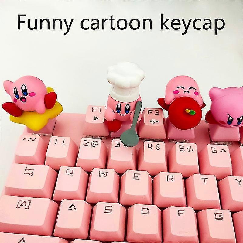 Star Kirby Mechanical Keyboard Keycaps Cute Pink Pbt Keycap Kawaii Diy ...