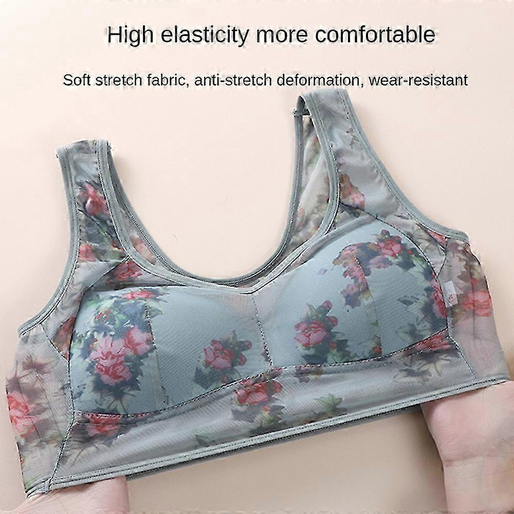 Ice Silk Lace Cooling Comfort Bra, Lace Buttonless Comfortable Bra - JA ...