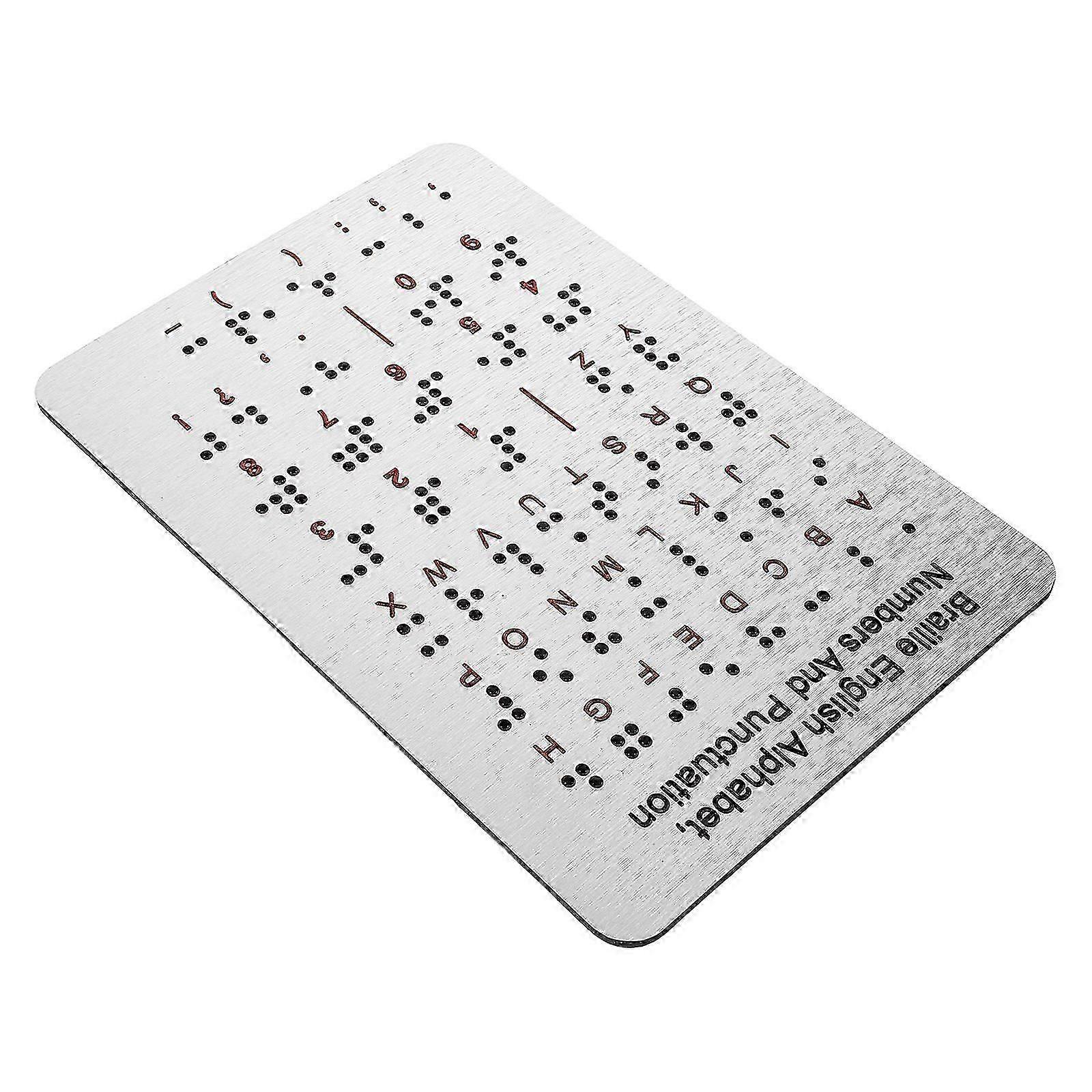Braille Alphabet Board With Raised Dots Stainless Steel Numbers ...