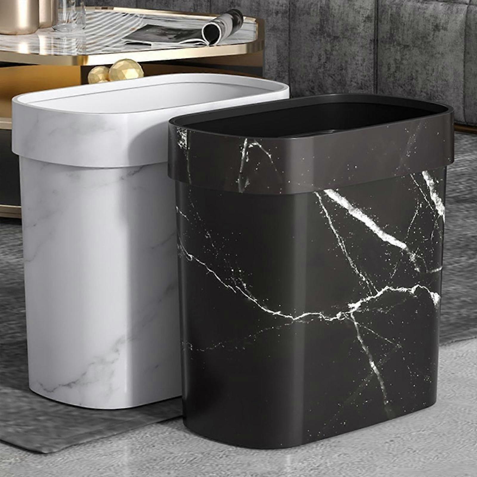 Marble Waste Bin Reusable Household Garbage Basket for Kitchen Bathroom ...