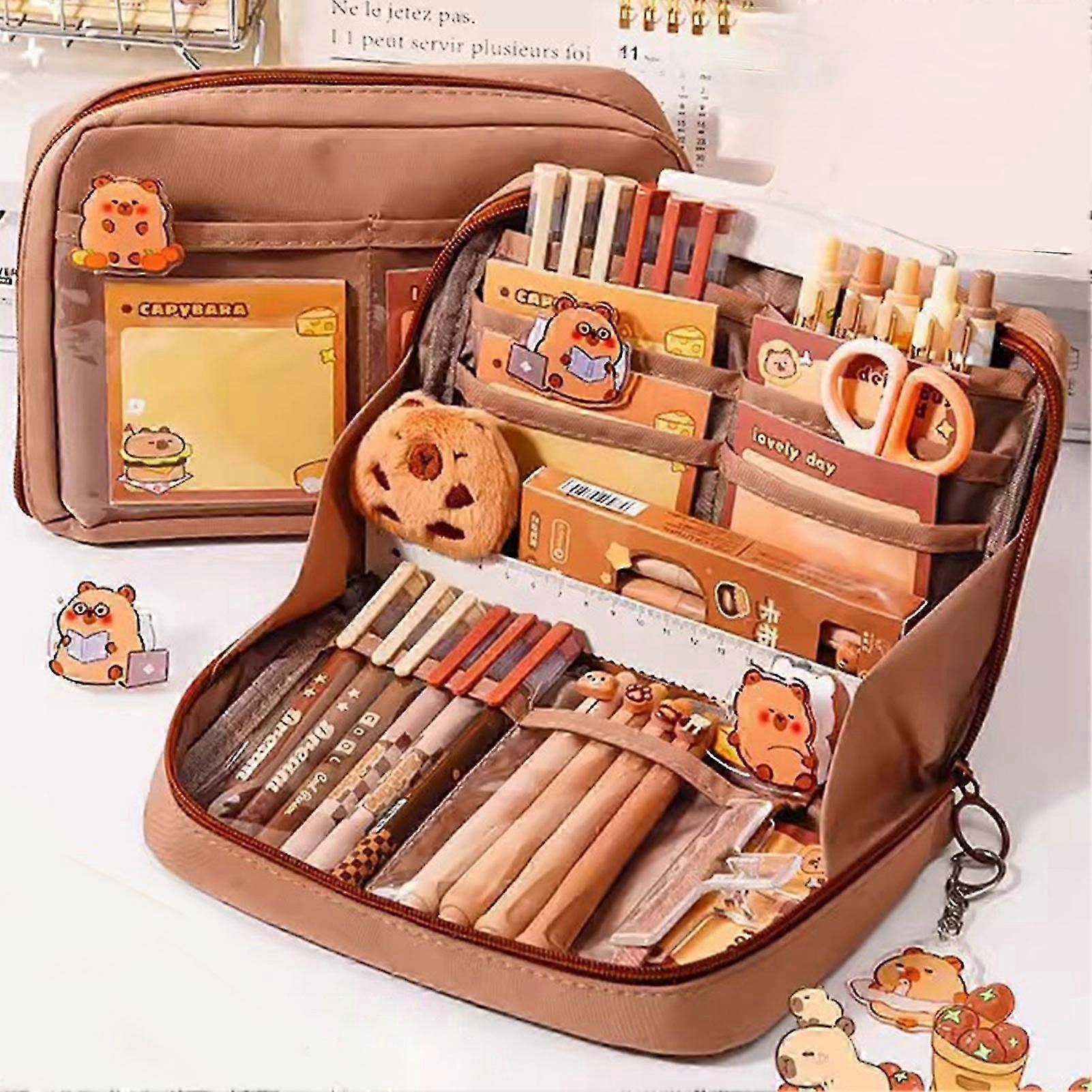 Cute Capybara Pencil Case, Capybara School Supplies, Wide Opening Mouth ...