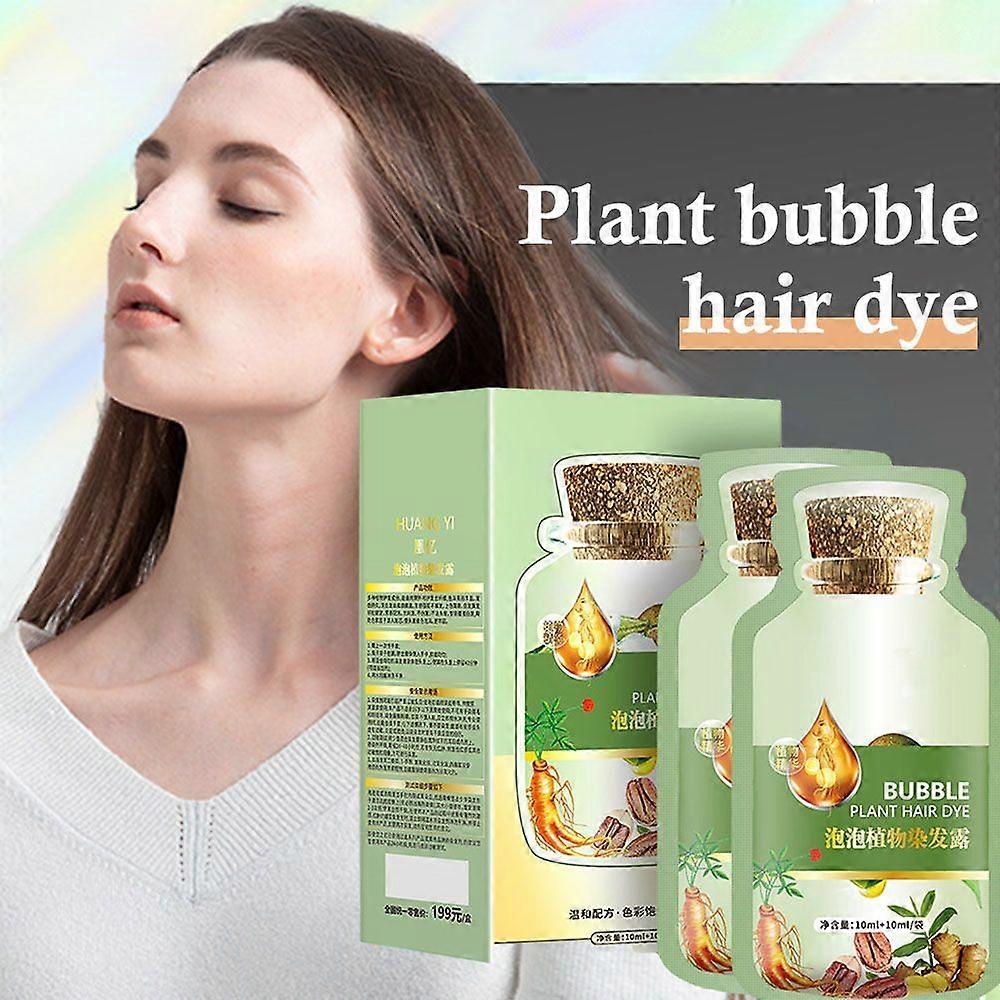 10pcs Bubble Hair Dye Shampoo, Natural Plant Hair Dye For Grey White ...