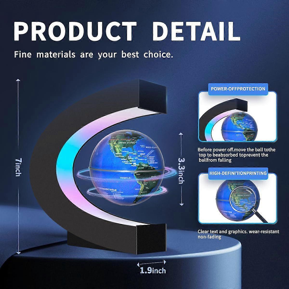 Magnetic floating globe with LED lights, innovative levitating design ...