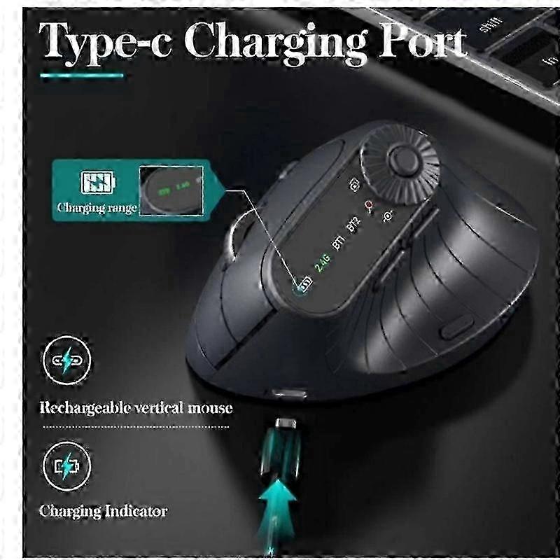 Saker Ergonomic Triple,ergonomic Vertical Mouse: Tri-mode Wireless ...