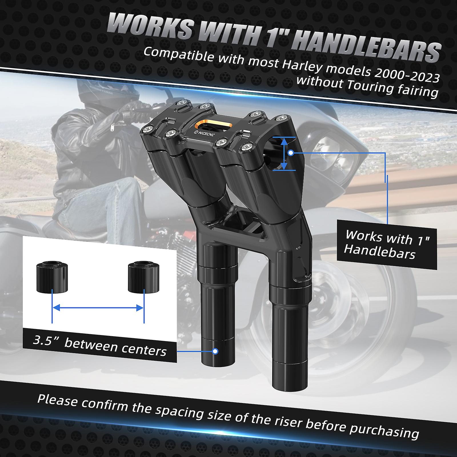 Handlebar Riser 8"/ 7"/6"/5" For Harley Sportster Iron 883 Xl883n Iron ...