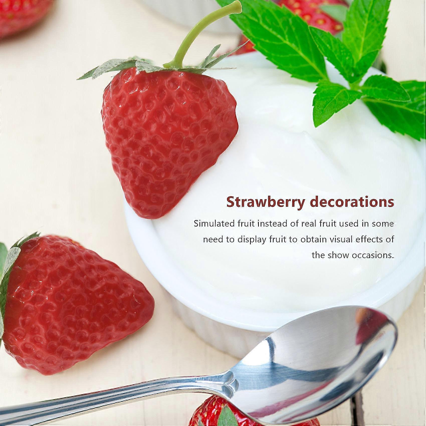 20 Pieces Artificial Strawberry Fruit Strawberries Photography Prop ...
