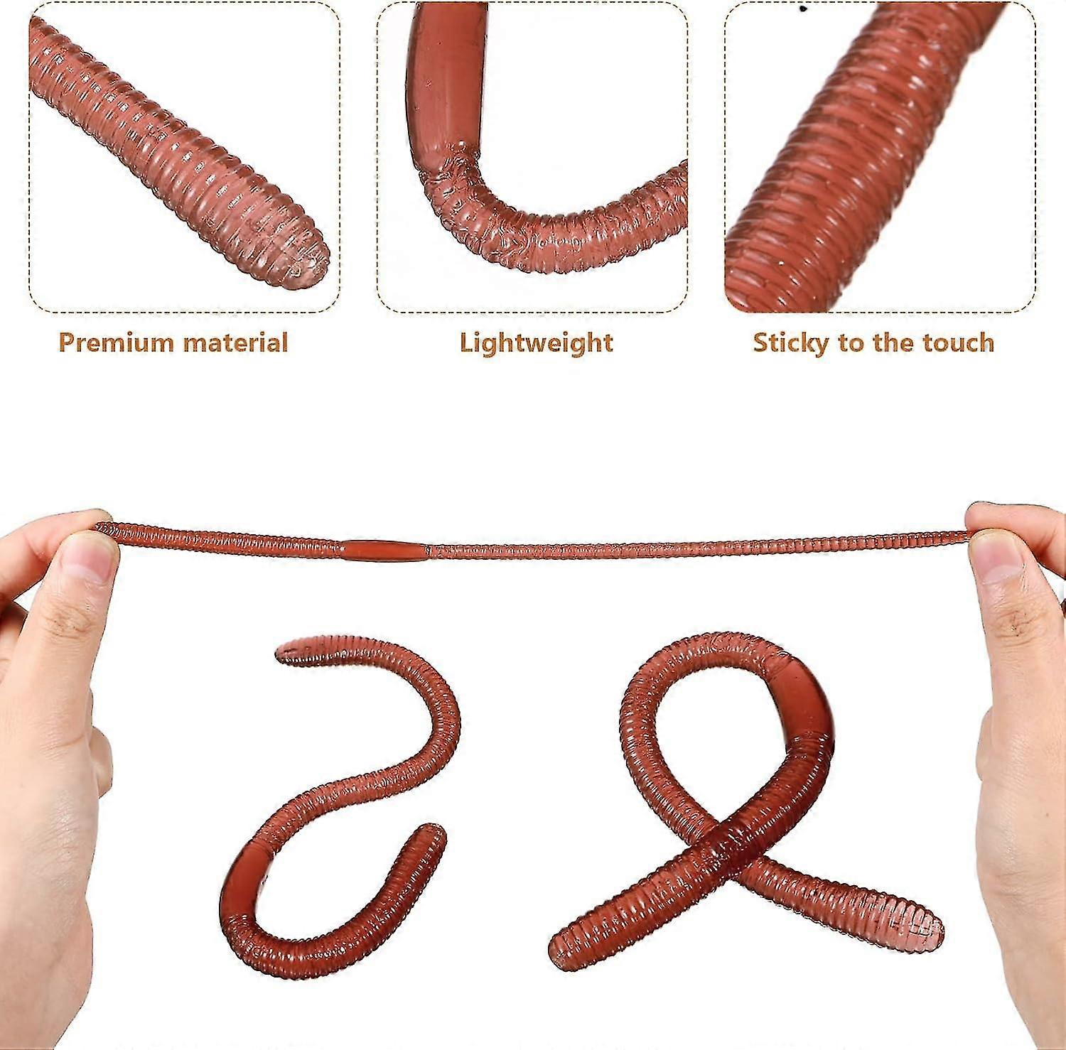 25 Pcs Stretchy Earthworms Realistic Earthworms Scary Props for Prank ...