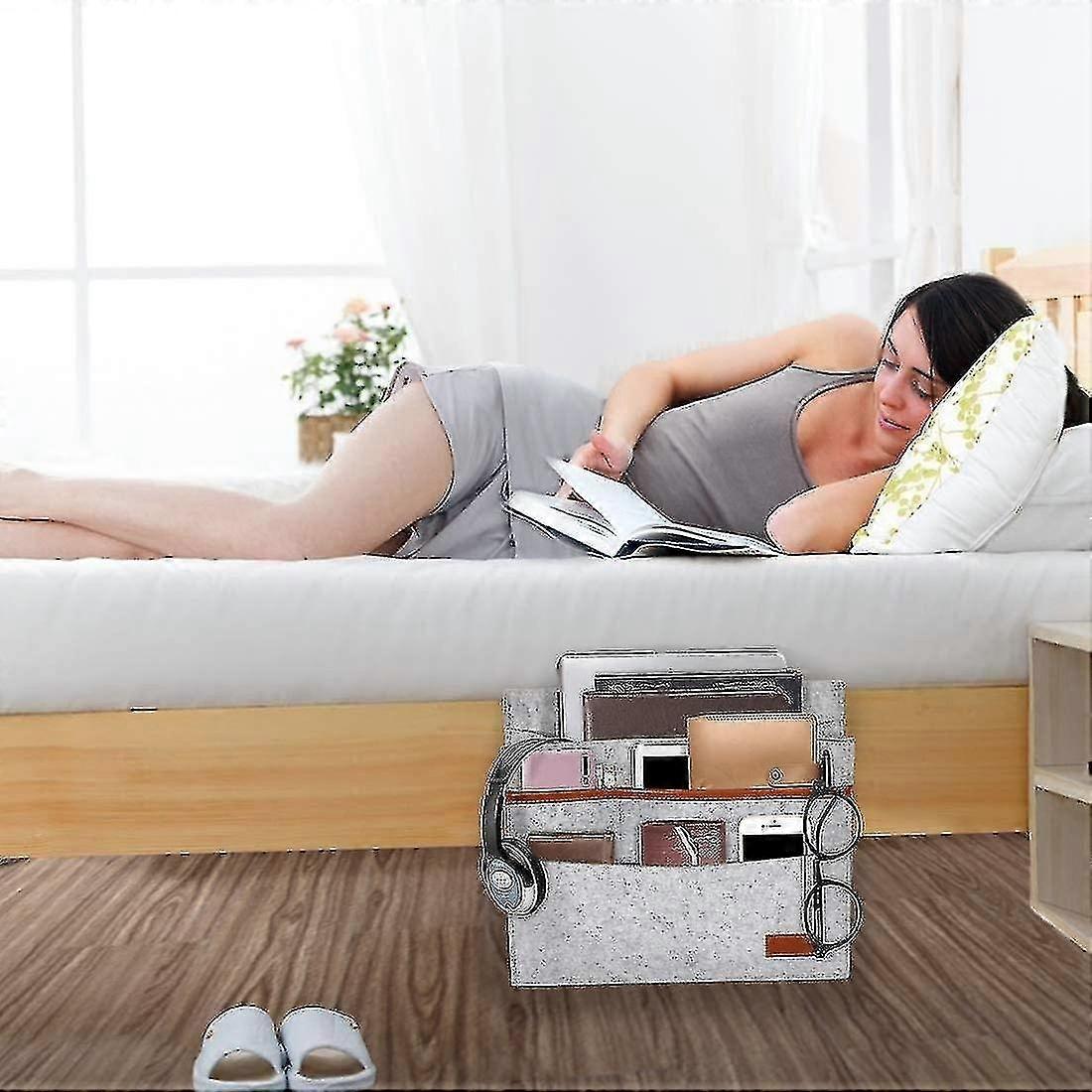 Bedside Frame Bed Frame Storage Organizer Felt Bedside Pockets Can Hold ...