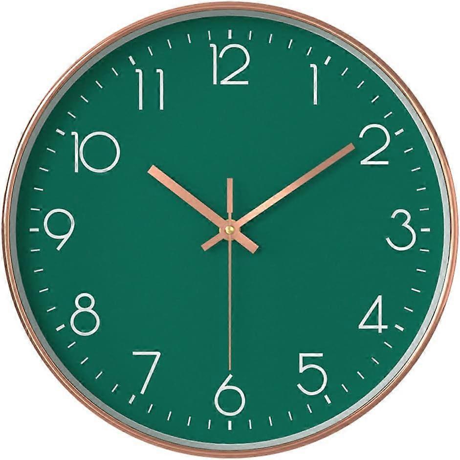 Silent Wall Clock 12 Inch Kitchen Clock Quartz Battery Operated Round ...