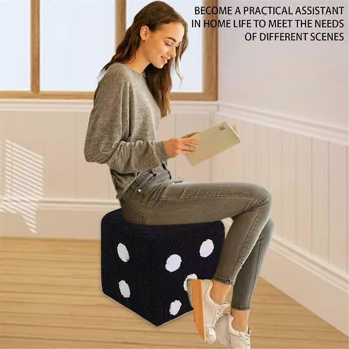 Dice Stool Chair Entrance Foot Stool for Door 7.87x7.87x7.87Inch Small ...