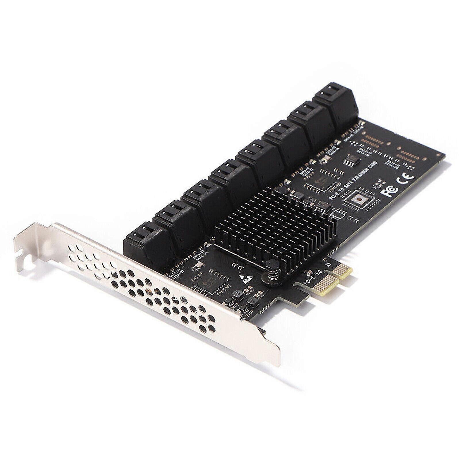 PCIE Expansion Card Controller 16 Port PCIe X1 SATA 3.0 Adapter 6Gbps for PC | Fruugo UK