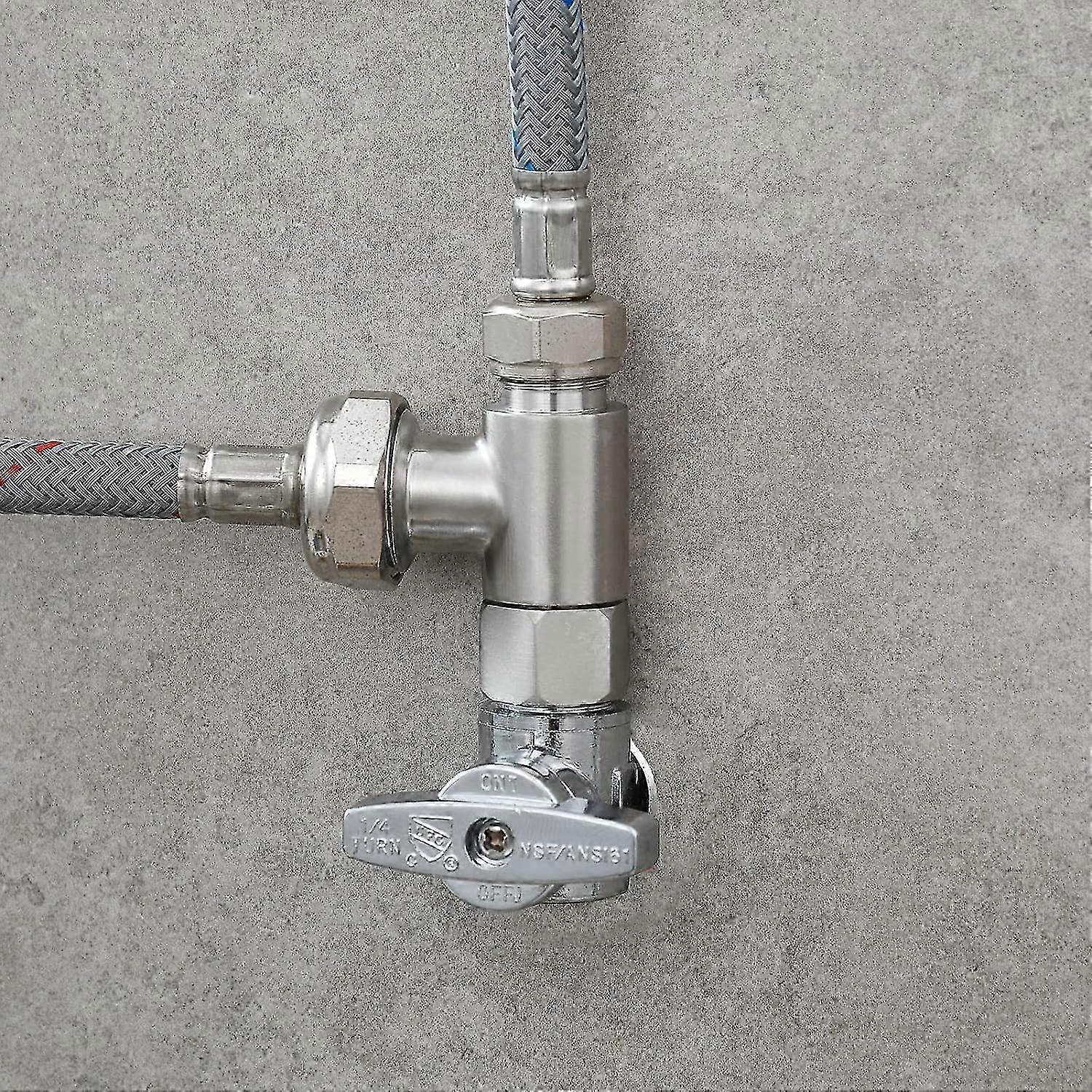 3-way 3/8" and 1/2" 3 Way Adapter Tee Connector Stainless Steel 3/8 ...