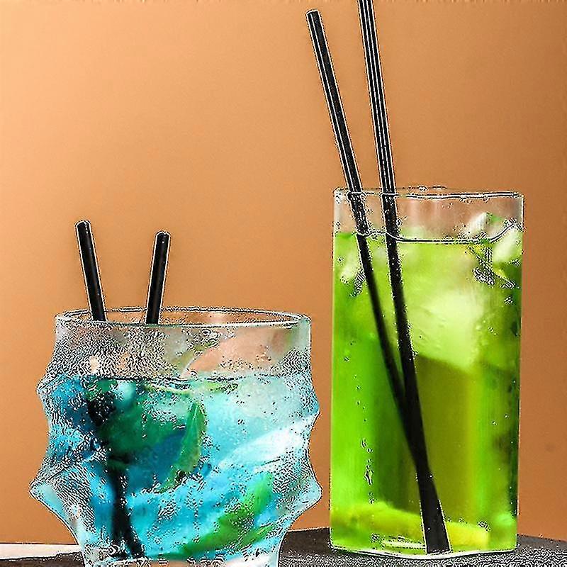 500pcs Disposable Cocktail Straws 21/13cm Black Long Short Wedding ...