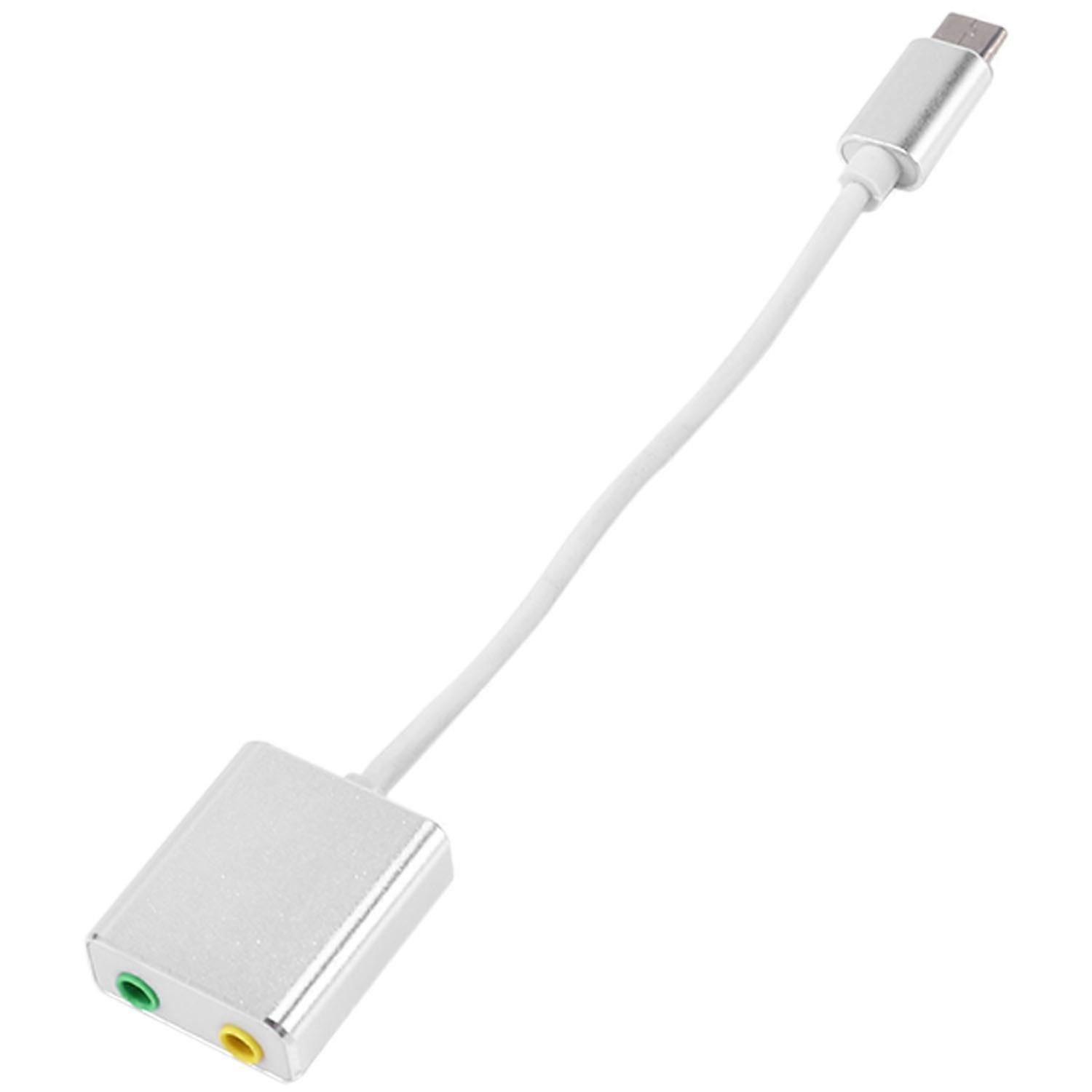 Connector Type C Cable Sound Card Splitter External Adapter Headphone ...