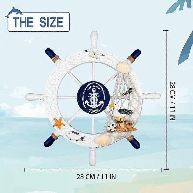 Dww-Roue de bateau nautique en bois bois de plage bateau de direction art mural roue de bateau ...