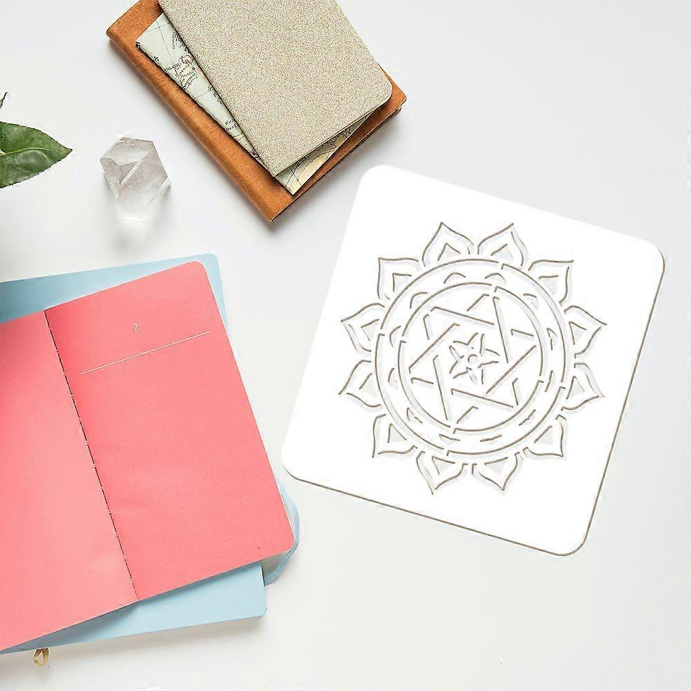 1Set 8PCS Chakra Symbol Stencil 5.9x5.9 inch Plastic PET Mandala Flower ...