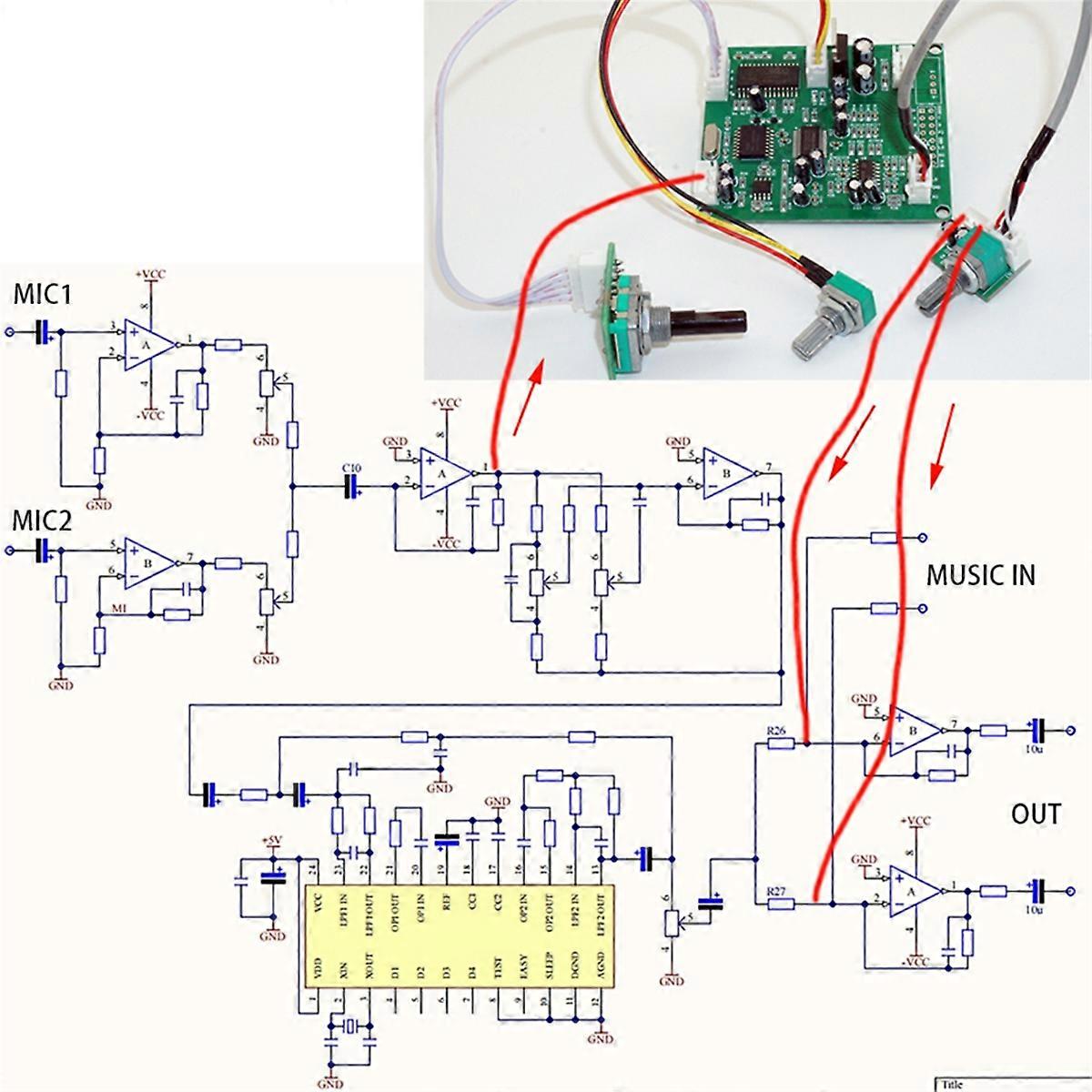 DSP16 Digital Reverb Circuit Module for Delay Control Effect Microphone ...
