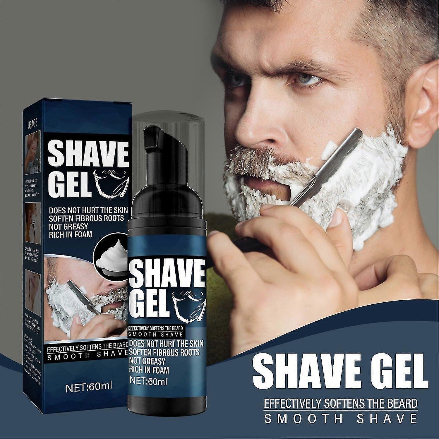 60ml Foam Shaving Cream Rich in Foam Soften Beard Shave Cleaner Men ...