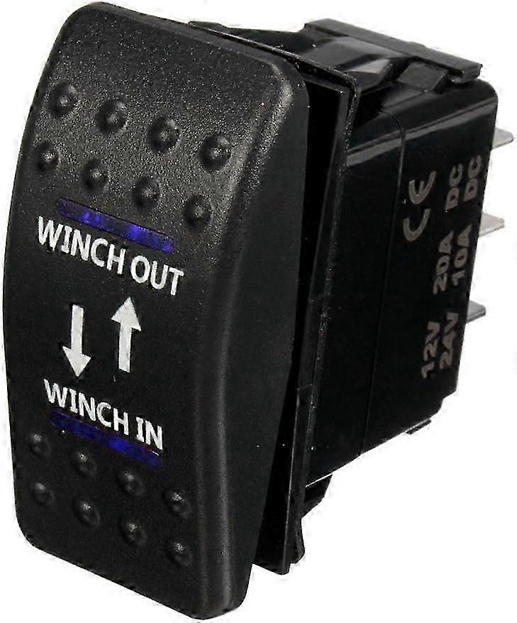 12V Blue LED 7-Pin Momentary Rocker Switch for Automotive, Marine Use ...