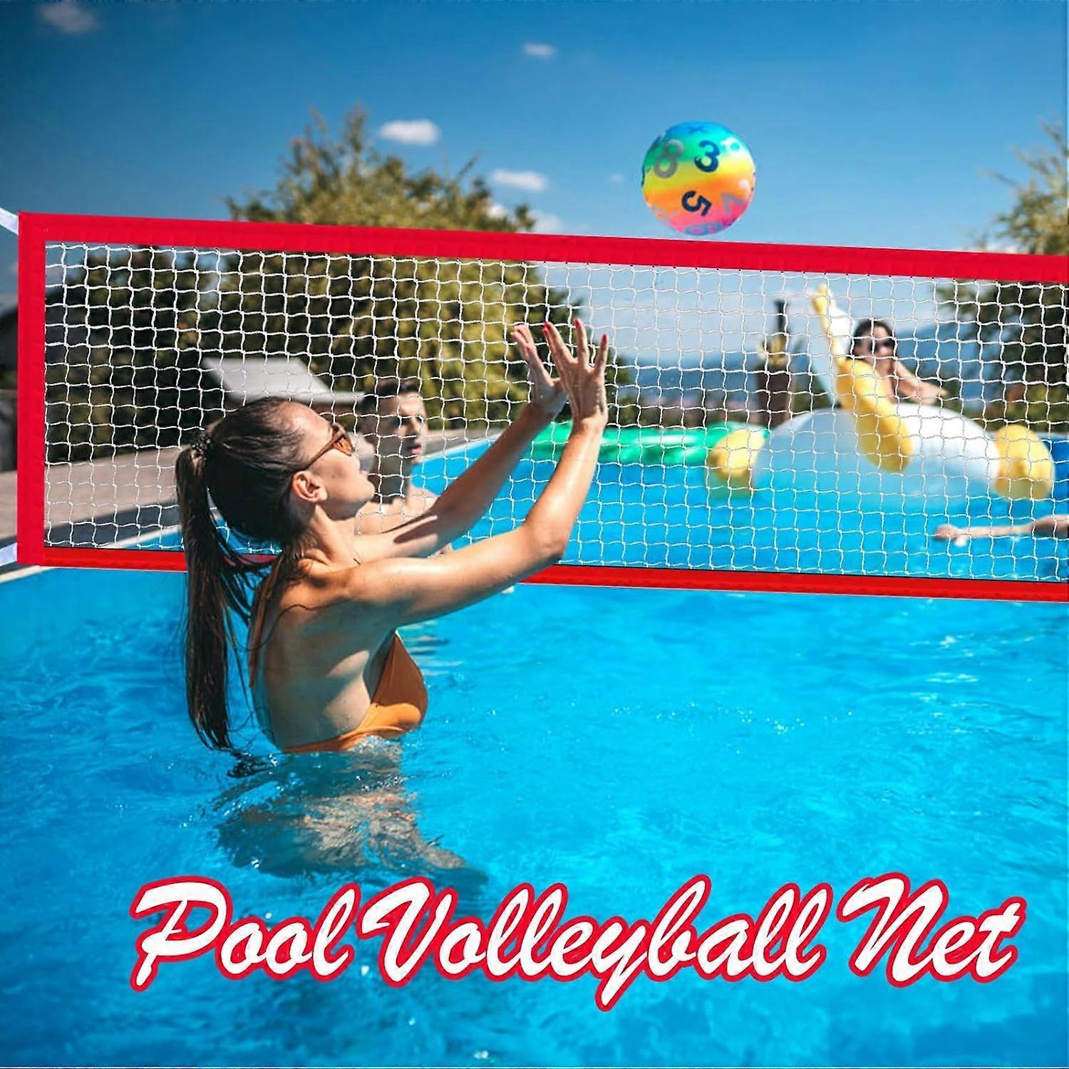 Pool Volleyball Net - Portable Water Game Set for Adults and Kids ...
