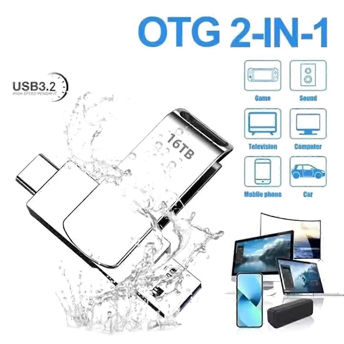 16TB Flash Drives High Speed USB Transfer Metal Pendrive Memory Card ...