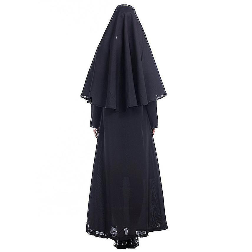 Nun Costume Black Monastery Maria Costume Women Halloween Carnival ...