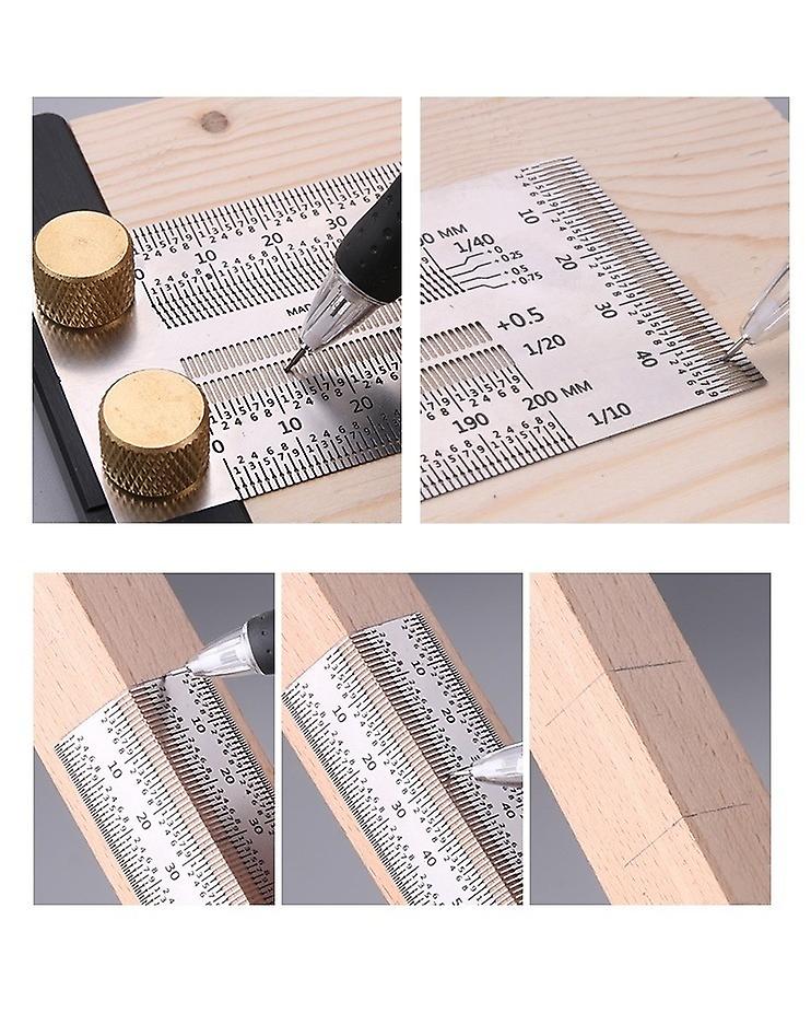 200mm Stainless Steel Scribing Ruler Precision Marking Ruler Ultra ...