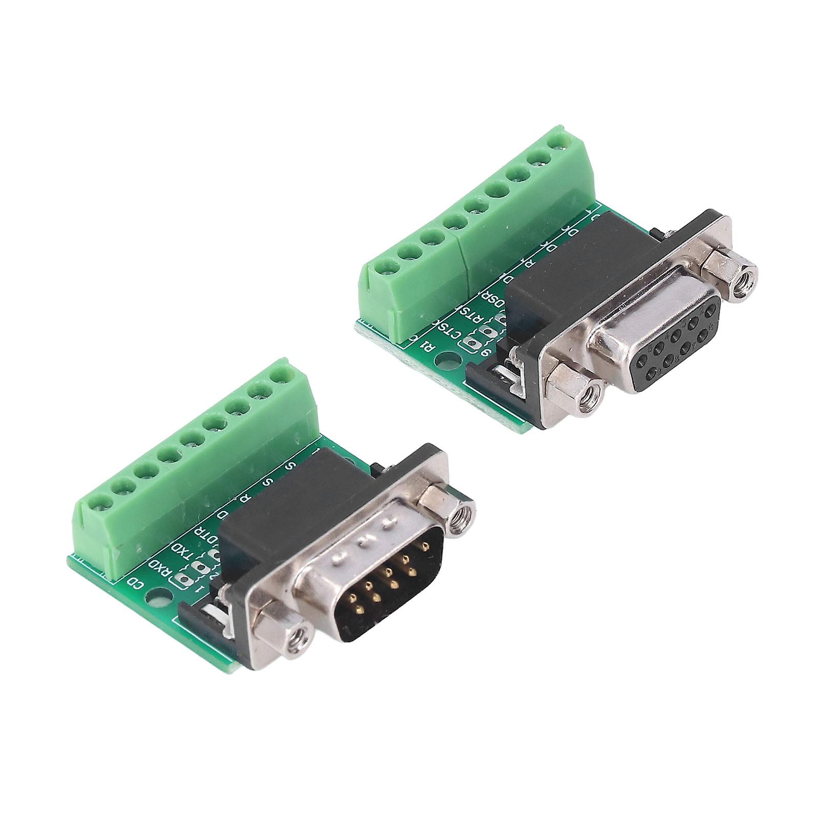DB9 Male Female Connector Adapter with Screw Terminal and 9 Pin 9 Hole ...