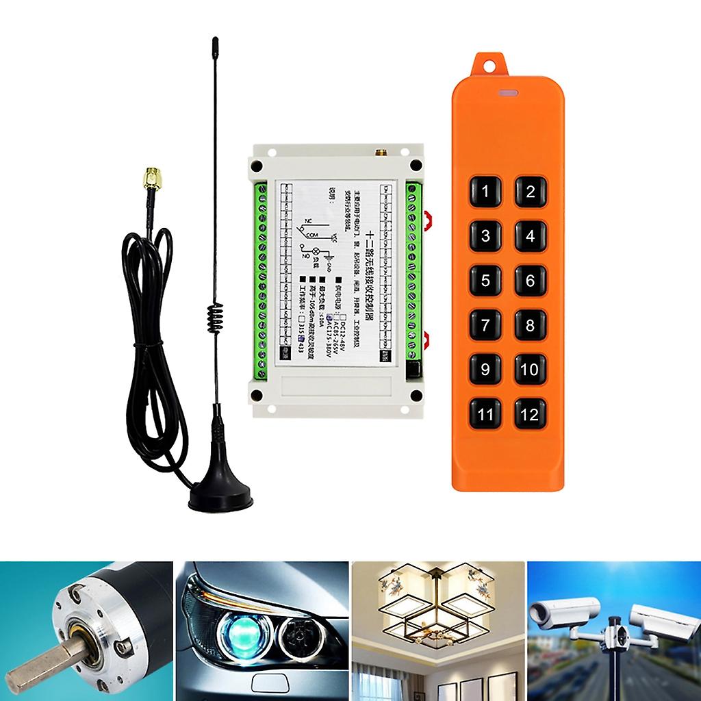 12 Way 433MHz Wireless Digital RF Remote Control Switches Receiver ...