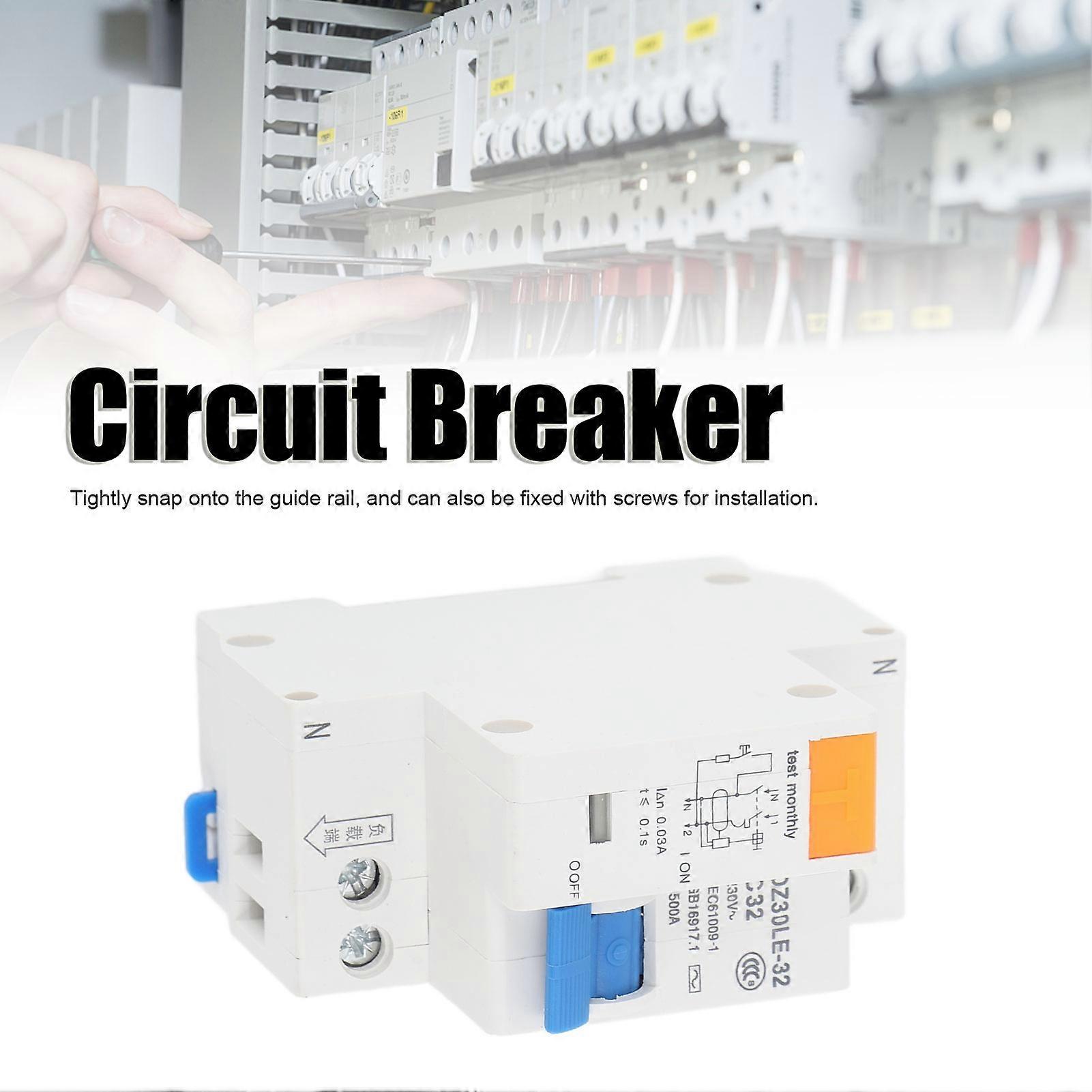 32A Circuit Breaker 1P+N Short Circuit Protection PC Circuit Breaker ...