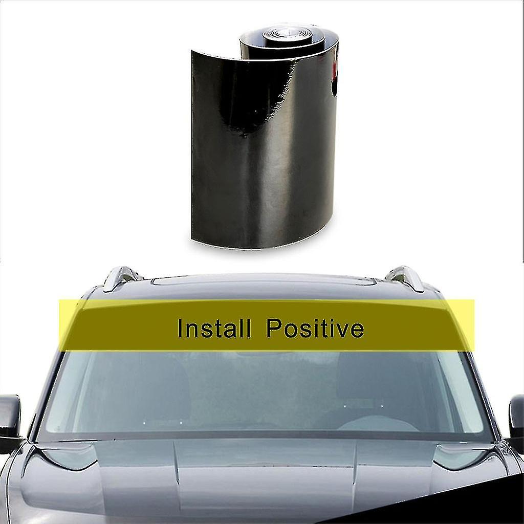 Black Automotive Windshield Sunshade Sticker Adhesives Strip Film ...