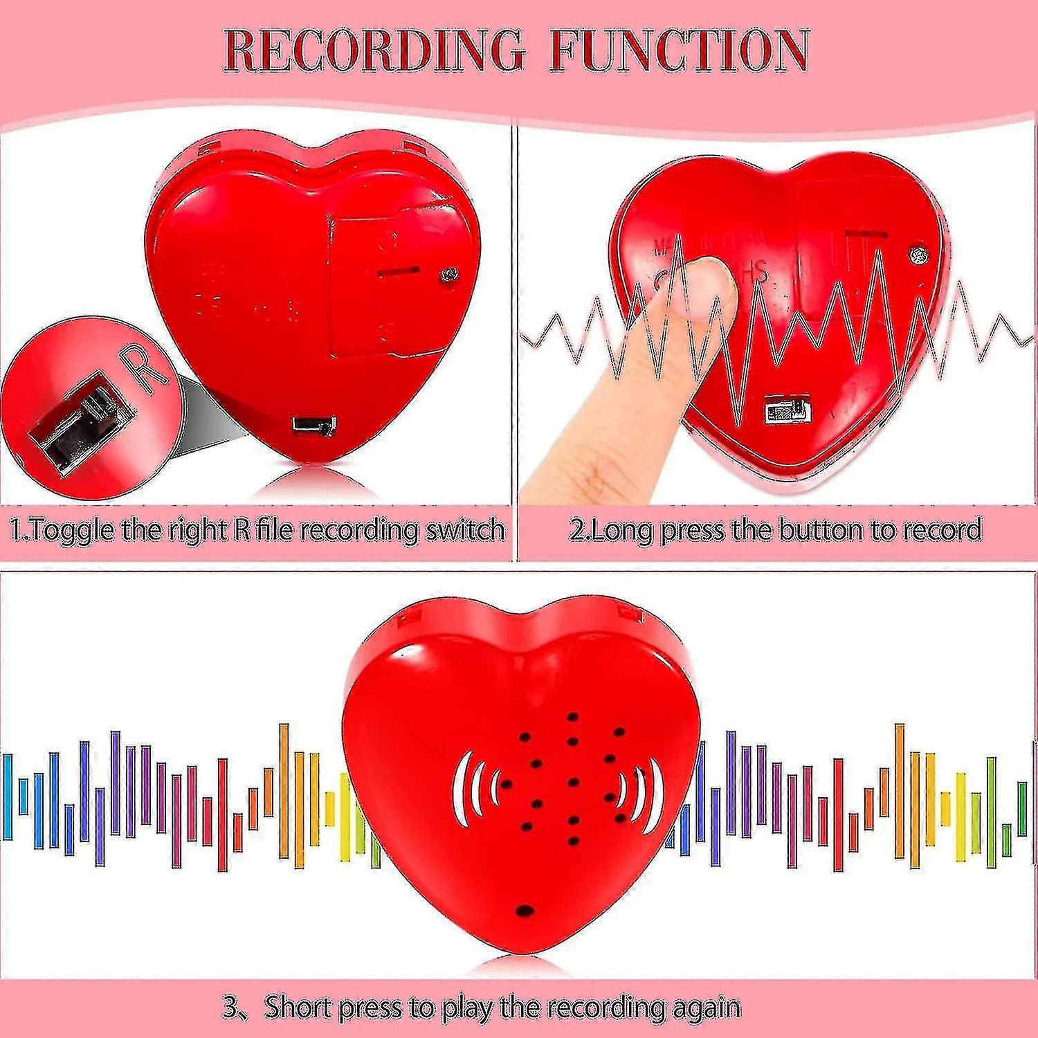 4 Pcs Voice Recorder Plush Animal Push Button Sound Recorder Bear Heart ...