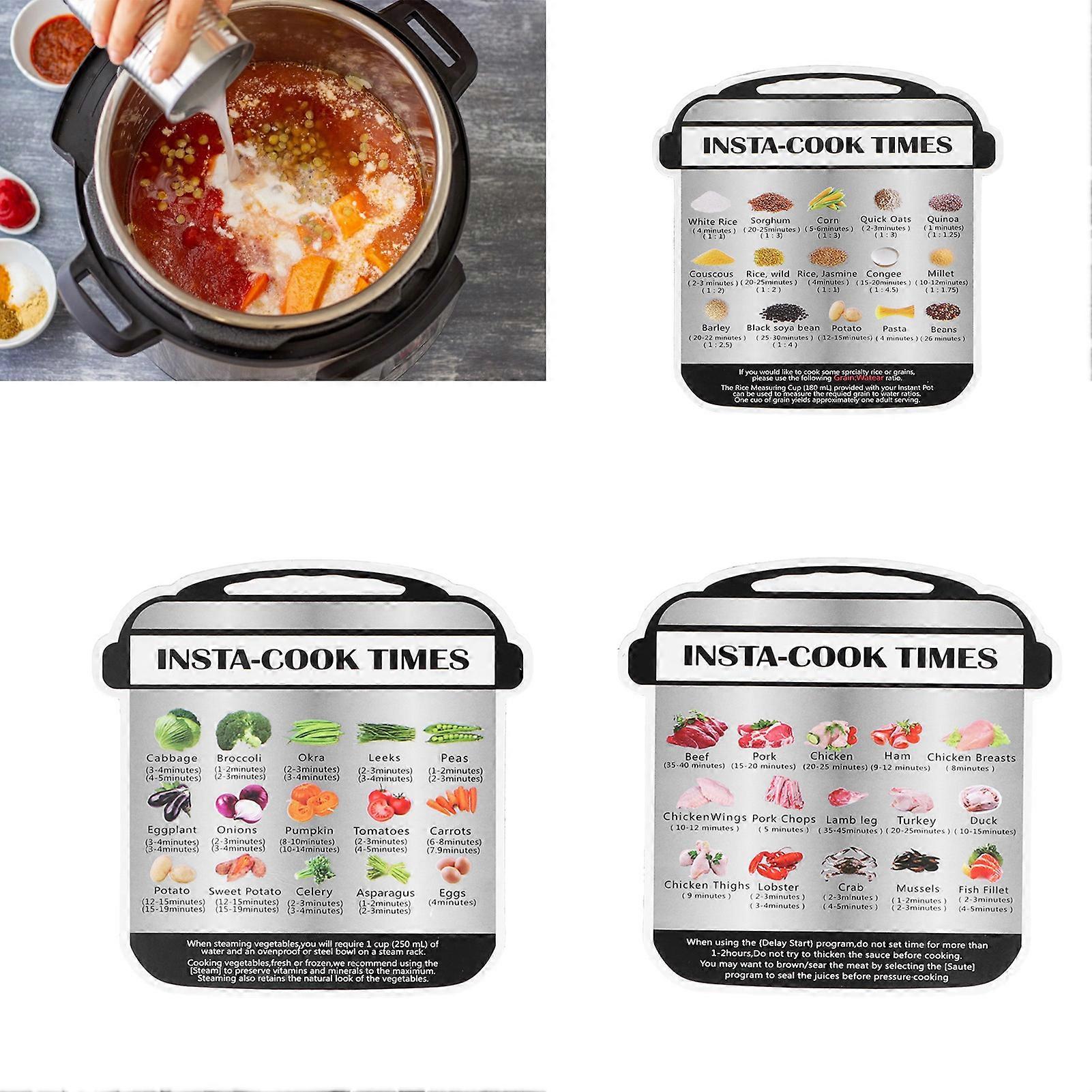 Conversion Chart Cooking-Time Magnet, 3Pcs Cook Times Cheat-Sheet ...