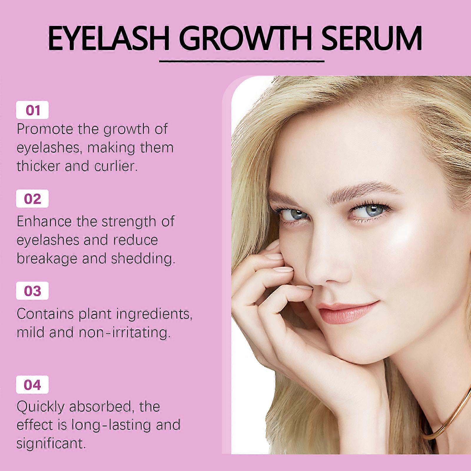 Advanced Eyelash Growth Serum with Natural Formula, 5ml Eyelash Enhancer Lash Serum for Longer ...