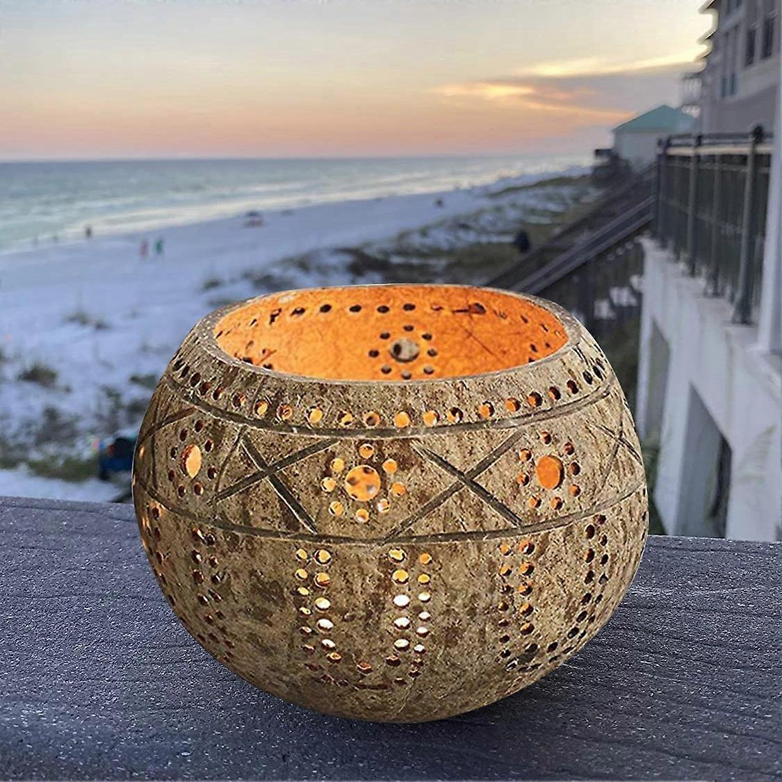 Candle Coconut Shell Bowl,Candle Holders,Handmade Coconut Shell Candle ...