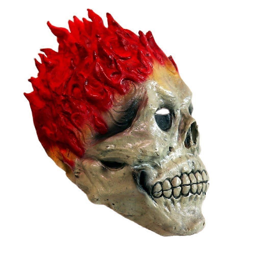 Halloween Ghost Rider Red And Blue Flame Skull Mask Horror Ghost Full ...