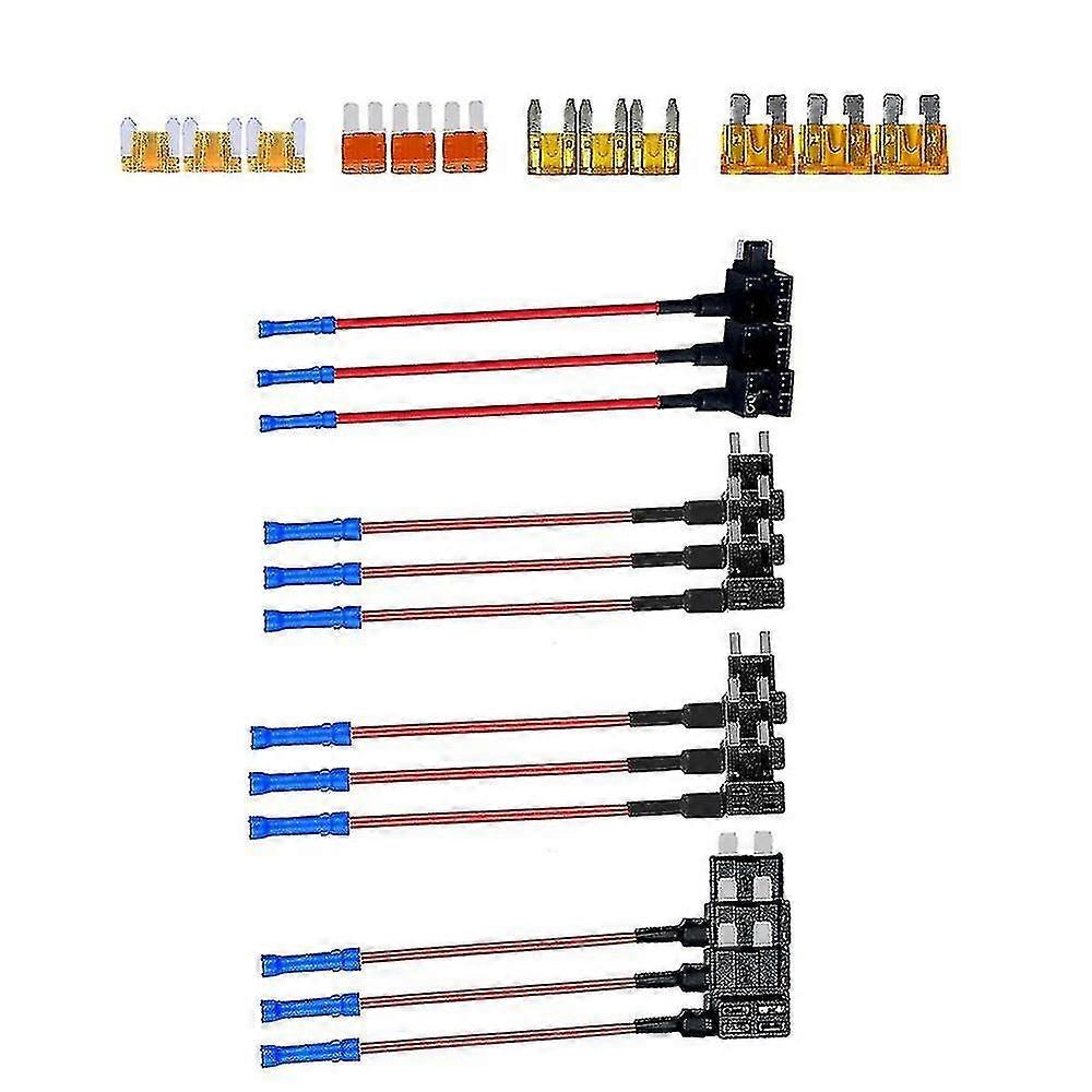 4 Types 12v Add-a-circuit Adapter And Fuse Kit,fuse Tap Fuse Holder ...