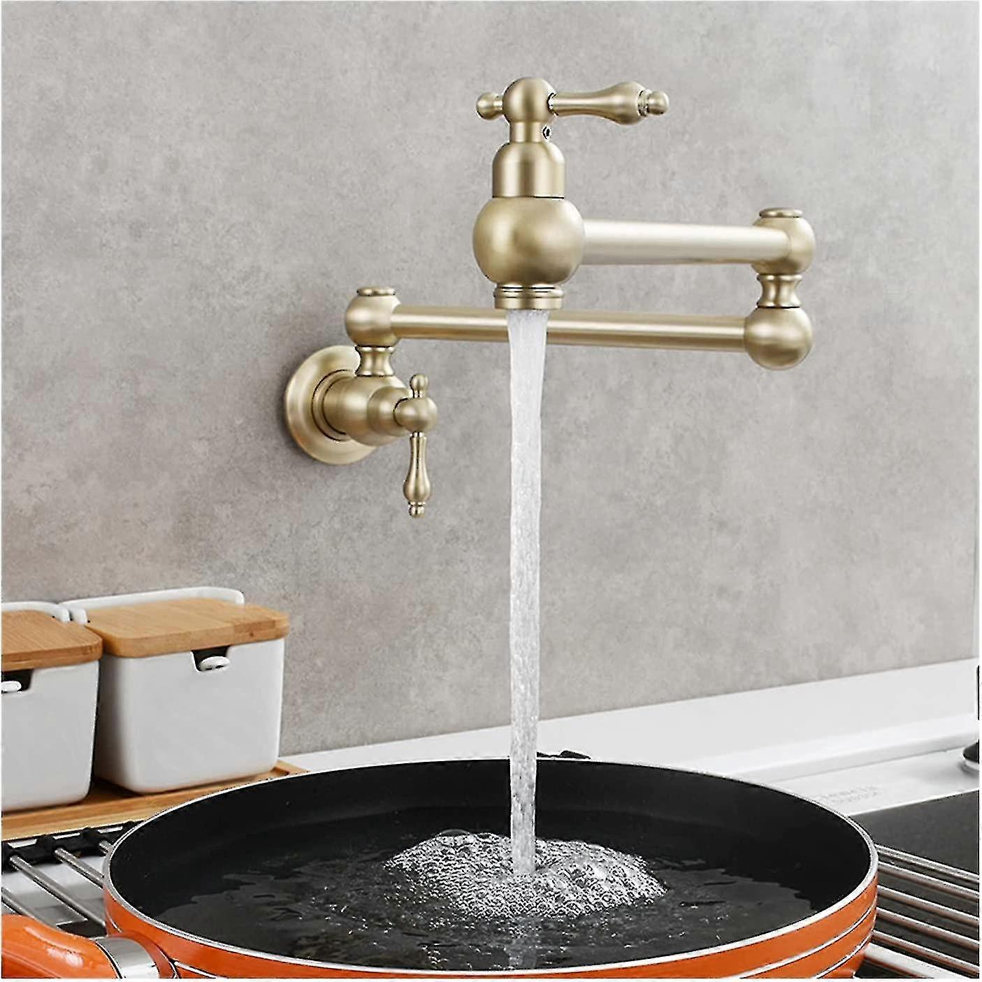 Brass Kitchen Faucet Foldable Swivel Pot Filler Cold Water Faucet ...