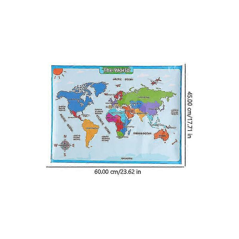2pcs In 1 Set World Map American Map Children Geography Learning ...