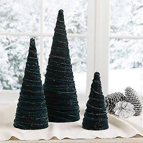 Set Of 3 Velvet Trees, Modern Christmas Decor, Holiday Entryway, Rustic ...