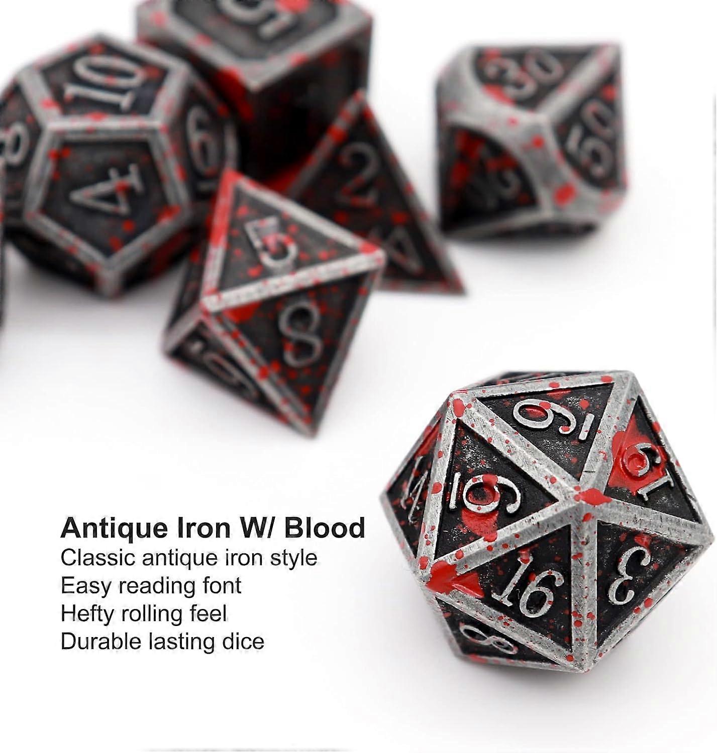 Bloodstained Metal DND Dice Set Bloodstained Dice D&D Polyhedral RPG ...