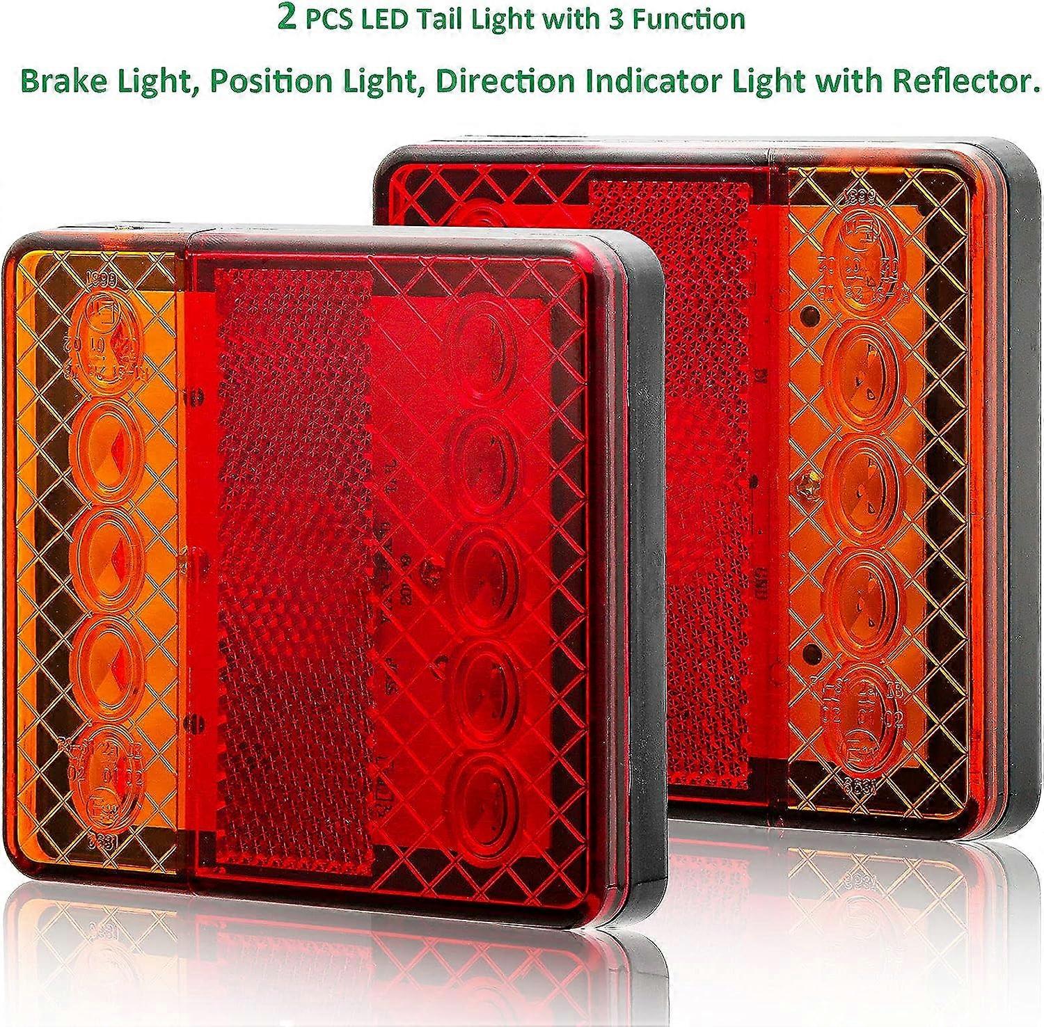 LED Rear Trailer Lights 4 Function,2pcsTrailer Lights Rear 12v,Trailer ...