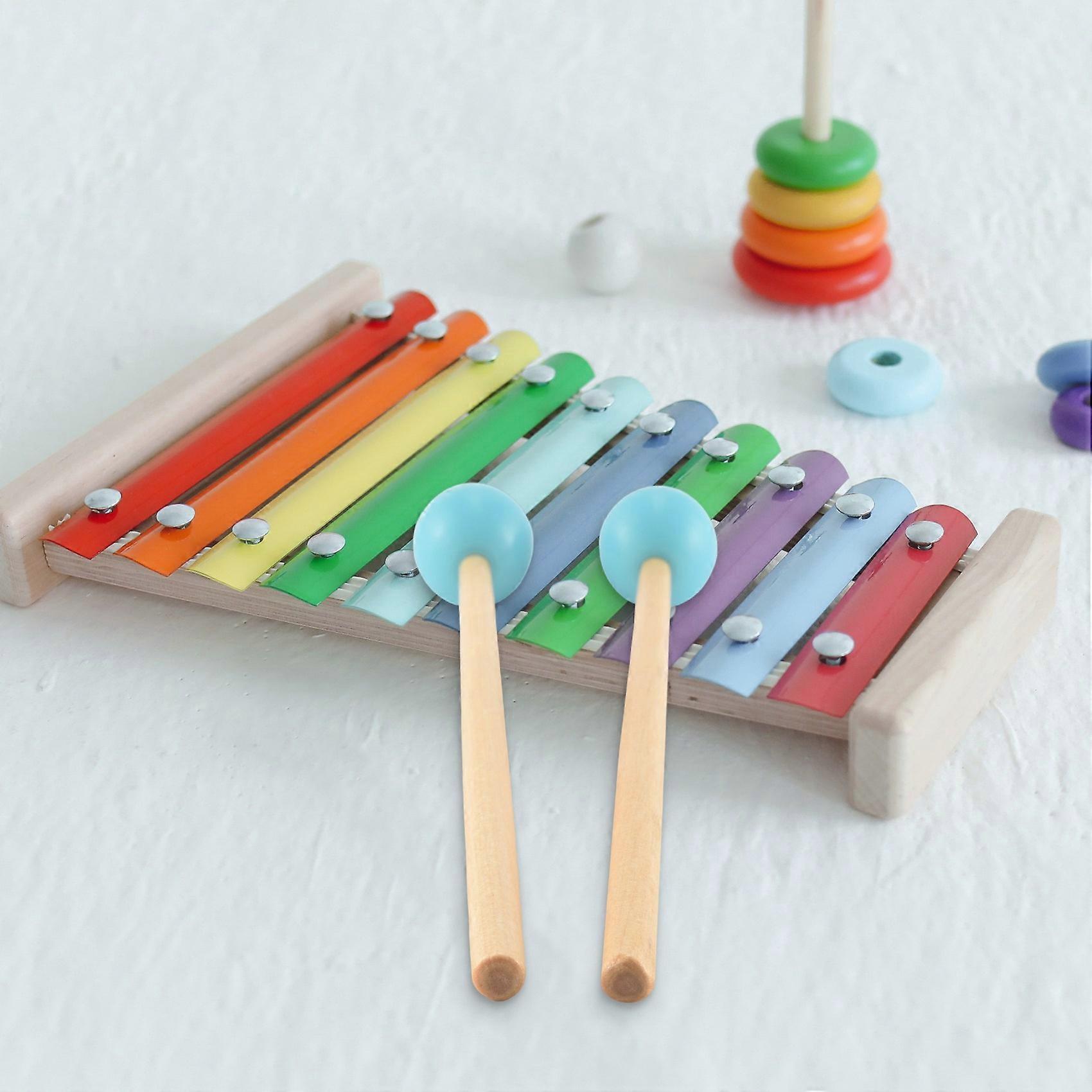 2Pcs Soft Rubber Head Sticks Wood Handle Bell Mallets for Glockenspiel ...