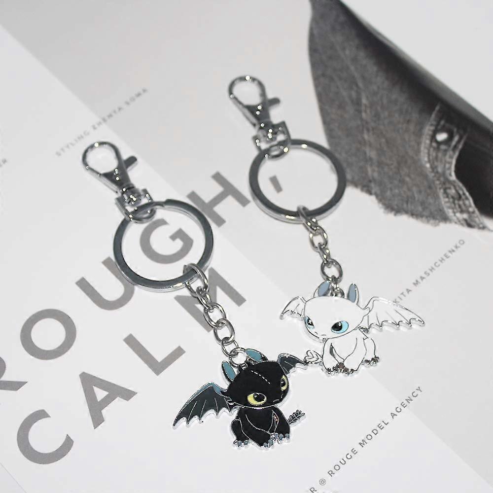 2024 Suitable 2pcs Couple Metal Keychain Dragon Shape Toothless ...