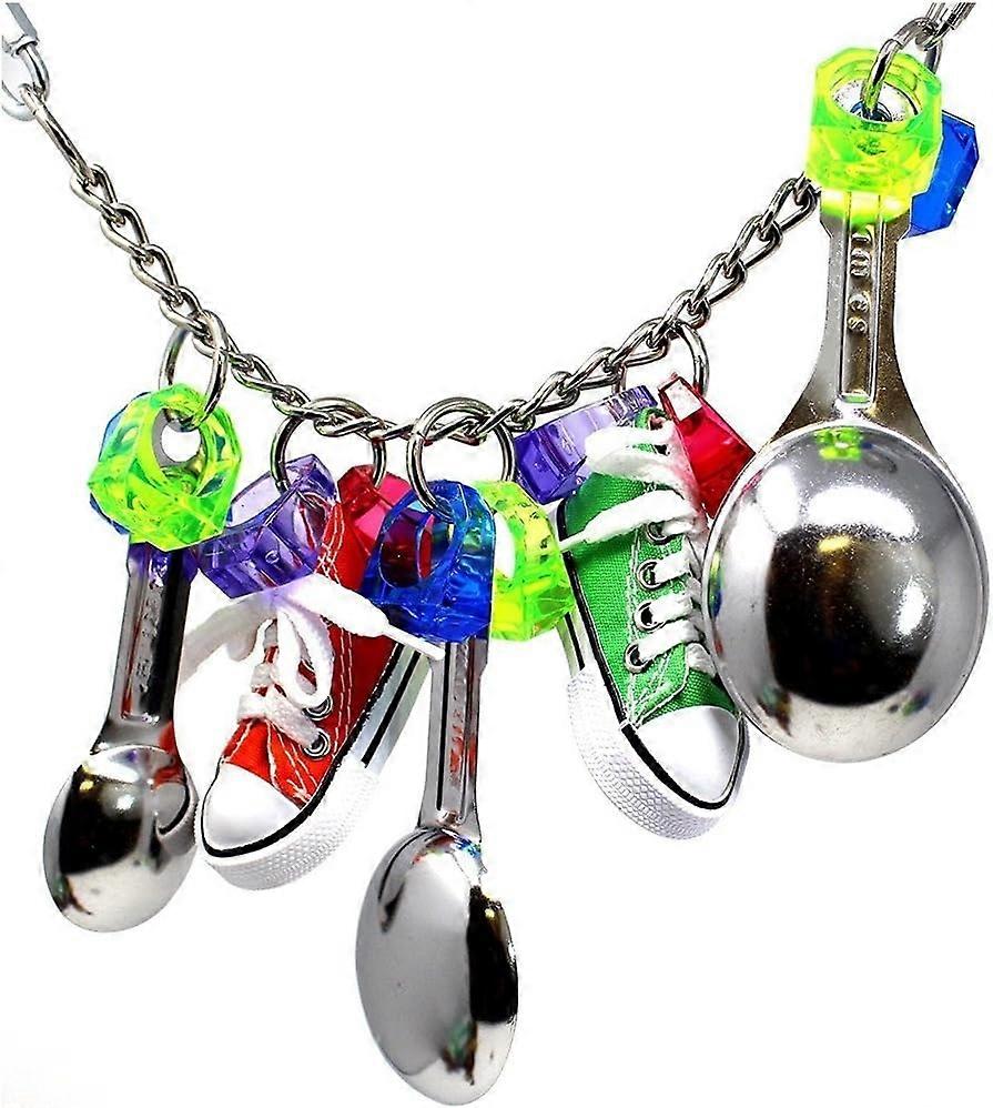 Parrot Hanging Chewing Toys Swing Bird Spoon Mini Sneaker For Parakeet ...