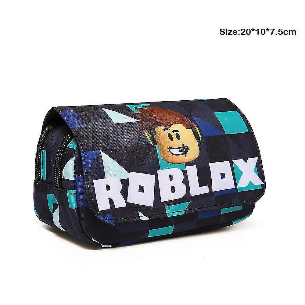 Roblox Big Capacity Pencil Case Kids School Student Double Layer Pen ...