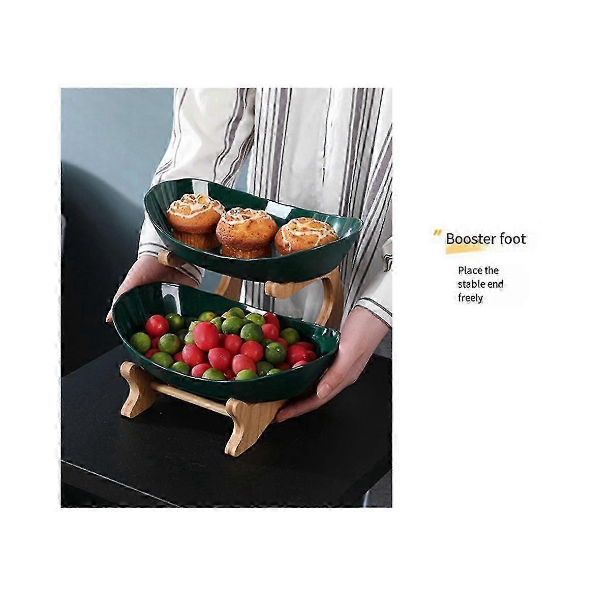 Double Layer Modern Wooden Living Room Multi-Layer Snack Net Red Fruit ...